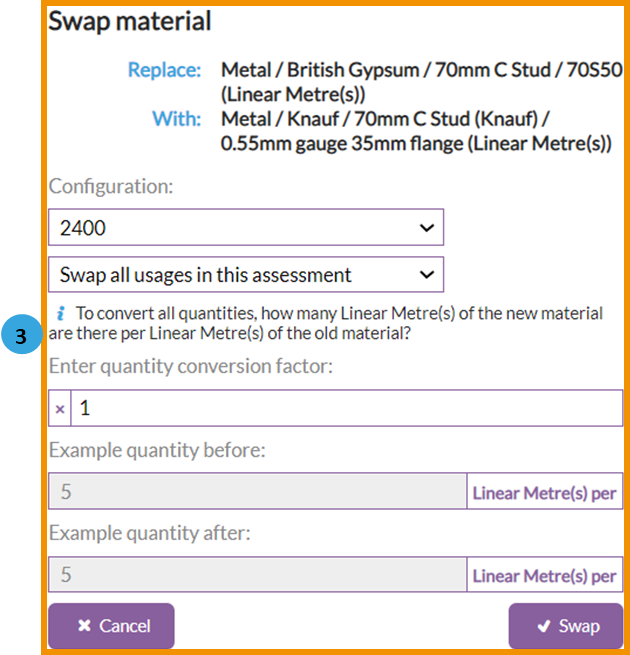 How to swap materials or labour activities within the rate build up